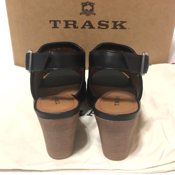 Trask | Shoes | Trask Parker Black Stacked Heel Slingback Shoes | Poshmark